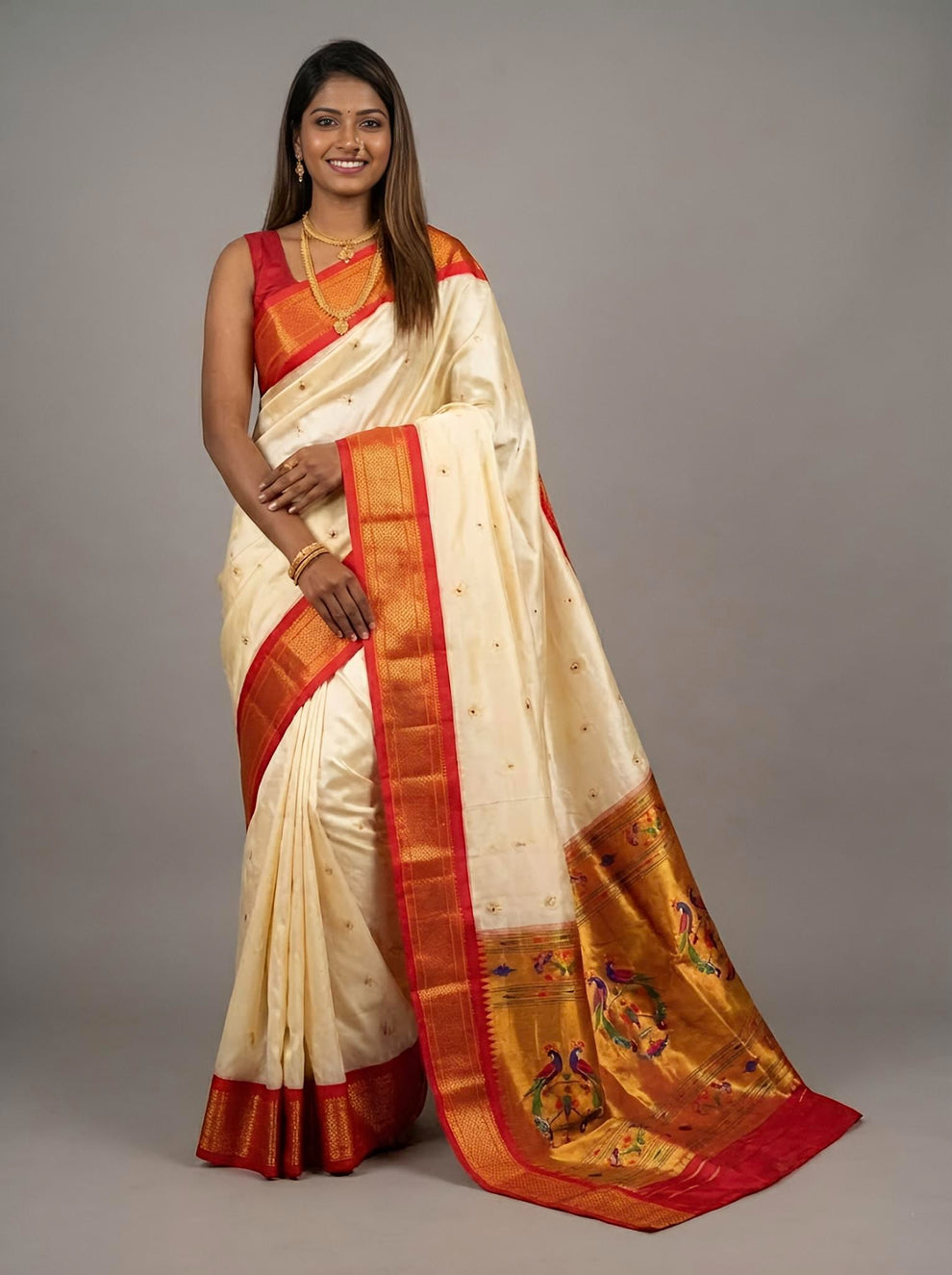Sheena- Kadiyal Paithani Pure Silk Saree – Thugil