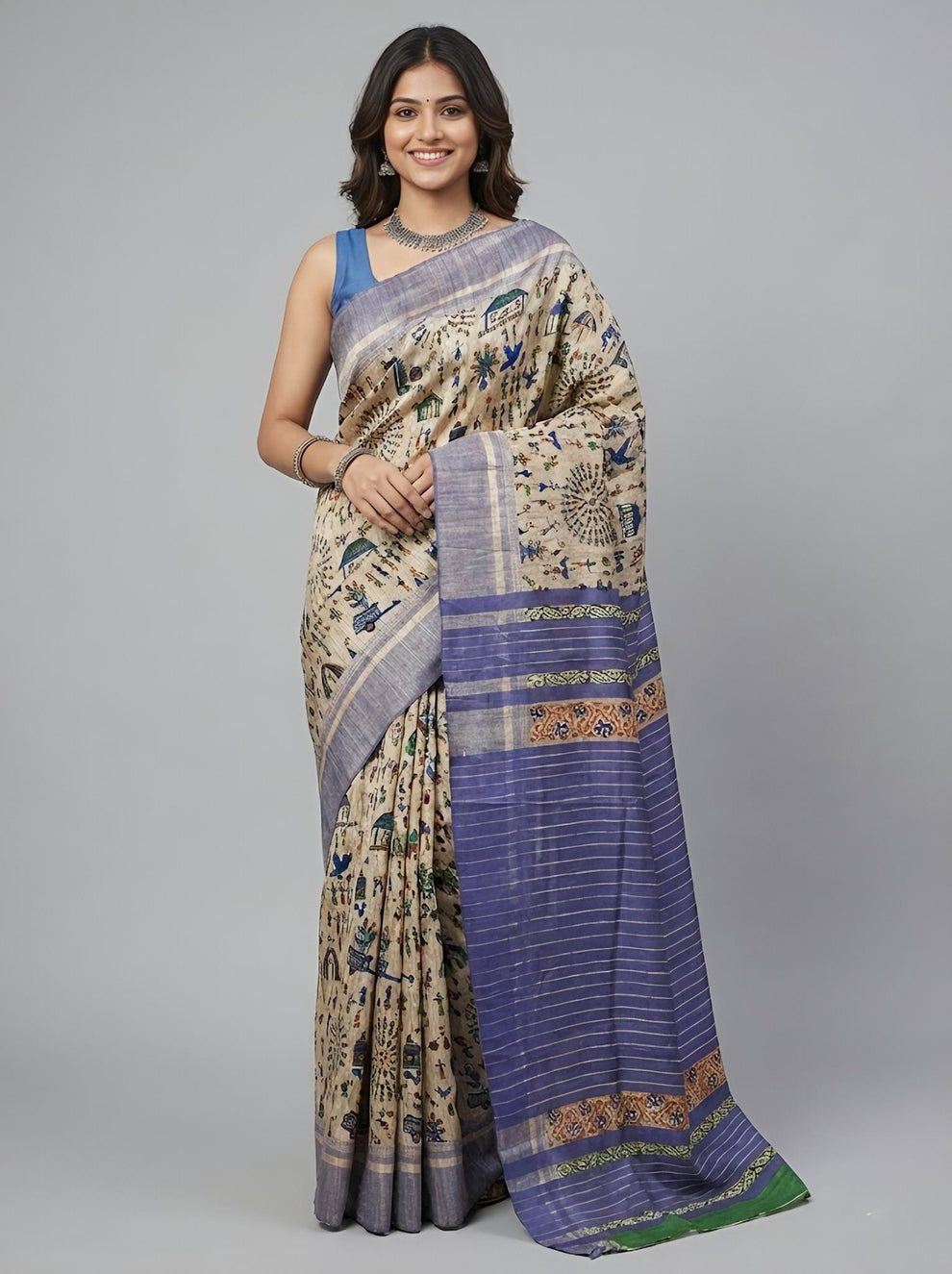 Rithvika– Pure Tussar Ghicha Silk Saree (Silk Mark Certified) – Thugil